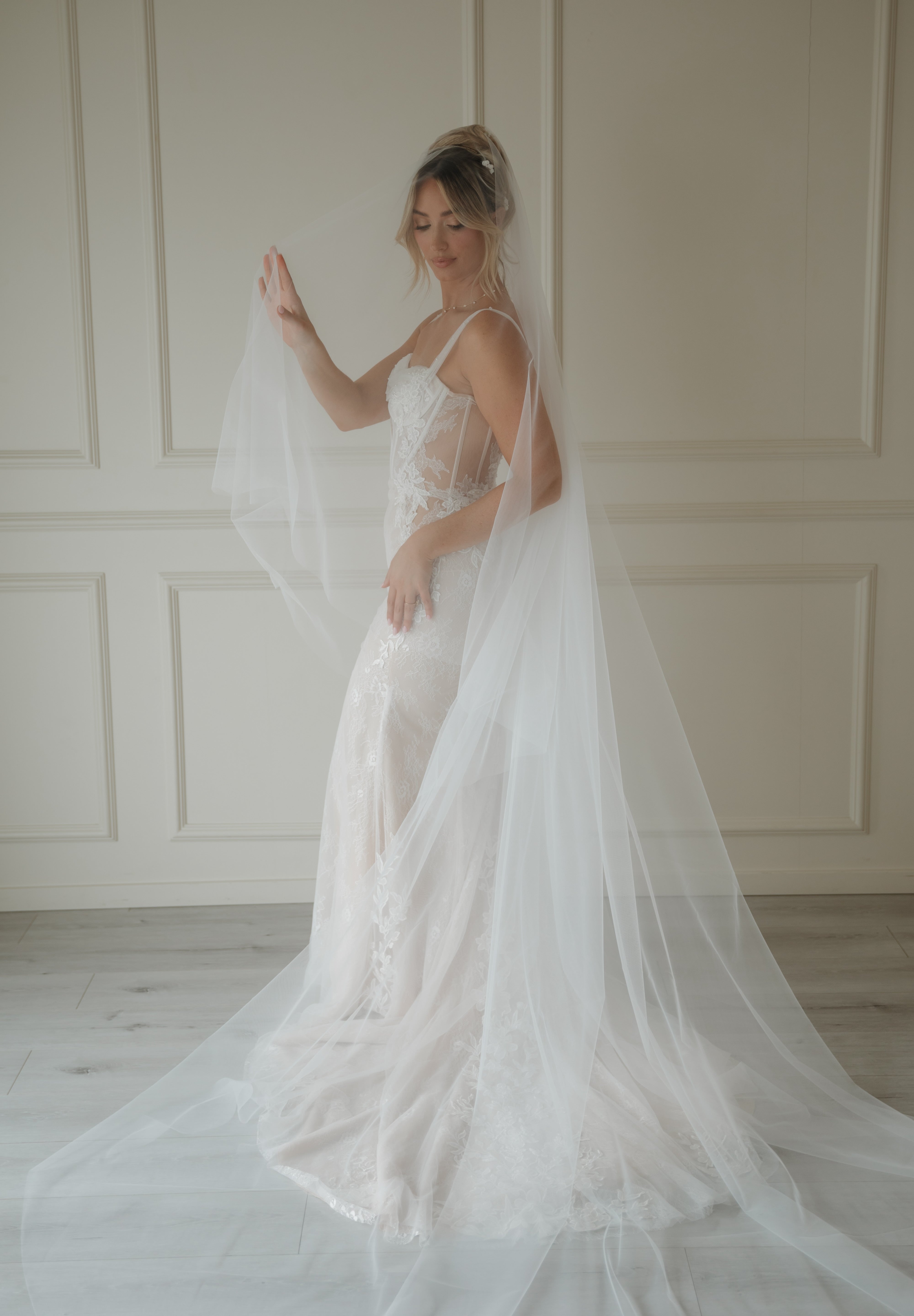 Rosie Veil (Single Layer tulle with blusher) – Jay Kay Braids and Bridal