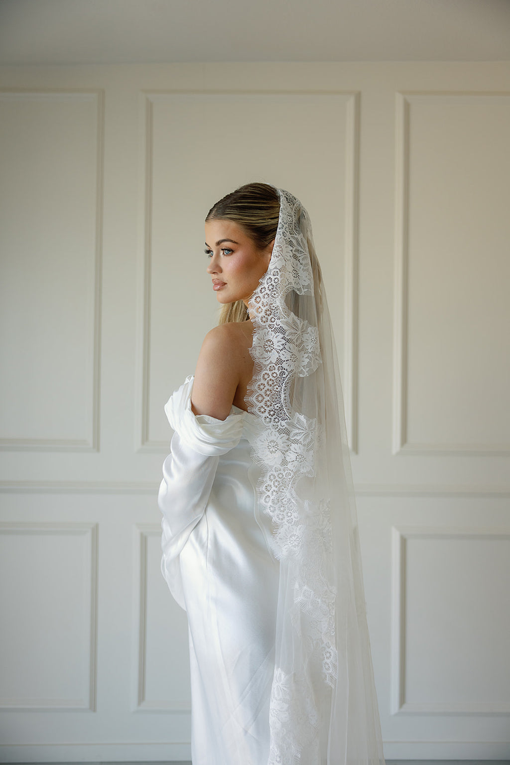 The Emily Mantilla Veil – Jay Kay Braids and Bridal