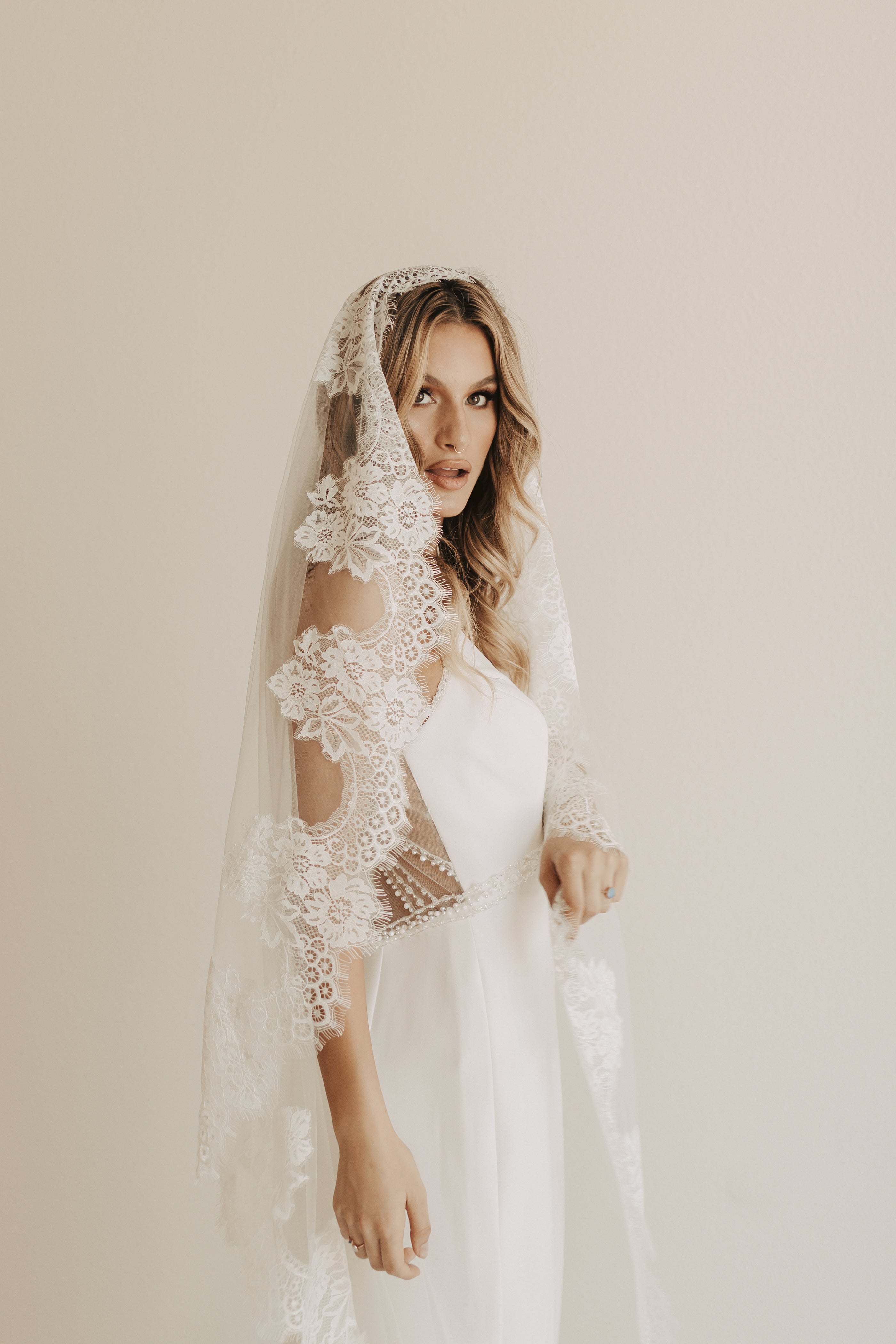 The Emily Mantilla Veil – Jay Kay Braids and Bridal